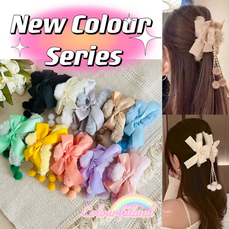 READY STOCK(F5)Premium Quality INS Fashion Aesthetic Fluffy Ribbon ...