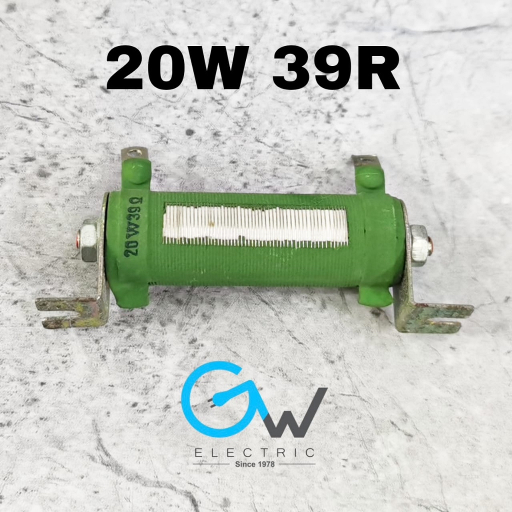 20W 39 Ohm Ceramic Tube Adjustable Rheostat Power Resistor Green ...