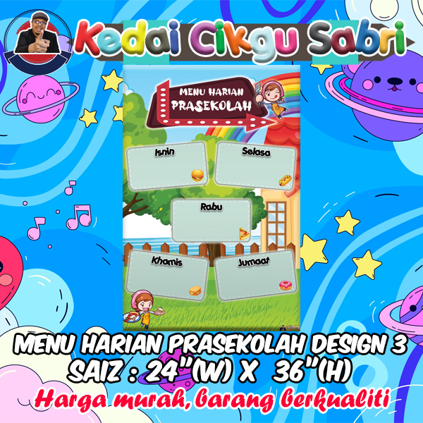 BANNER MENU HARIAN PRASEKOLAH (SAIZ BESAR!) | Shopee Malaysia