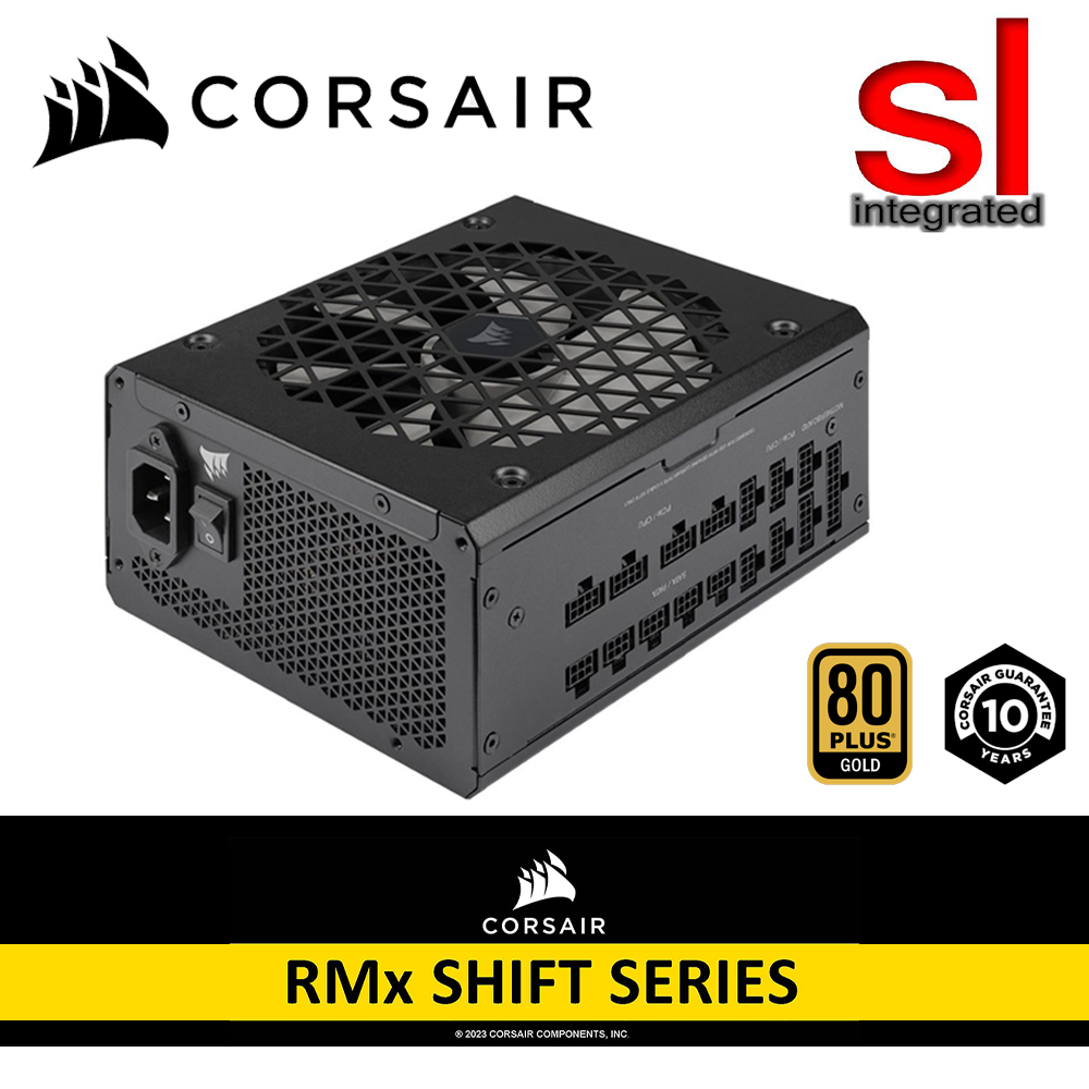 Corsair RMx SHIFT Black/White Series 80 PLUS Gold Fully Modular Side ...