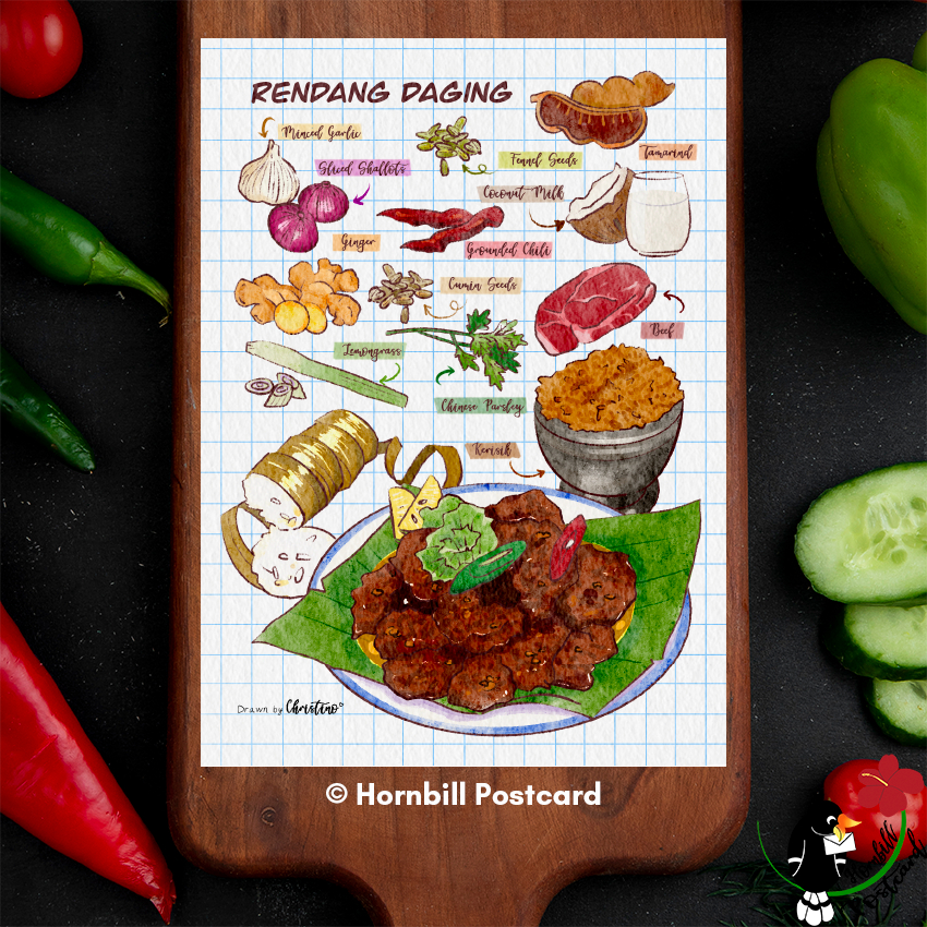 Rendang Daging Malaysia Food Postcard Poskad Makanan | Shopee Malaysia