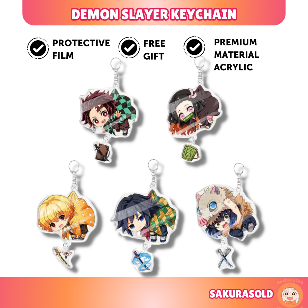 Demon Slayer Keychain Kimetsu No Yaiba Keychain Nezuko Tanjiro Zenitsu ...