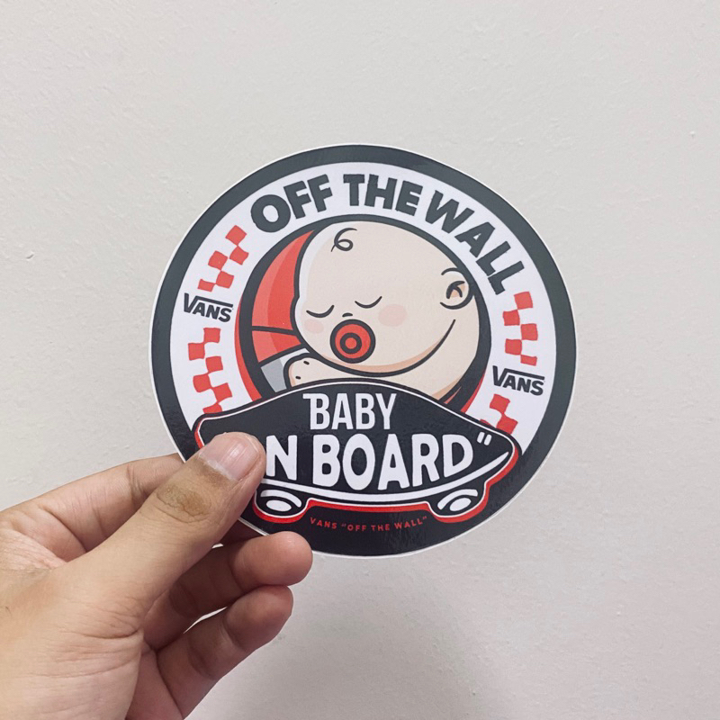 VANS OFF THE WALL Baby On Board Car Sticker, Baby On Board Sticker ...