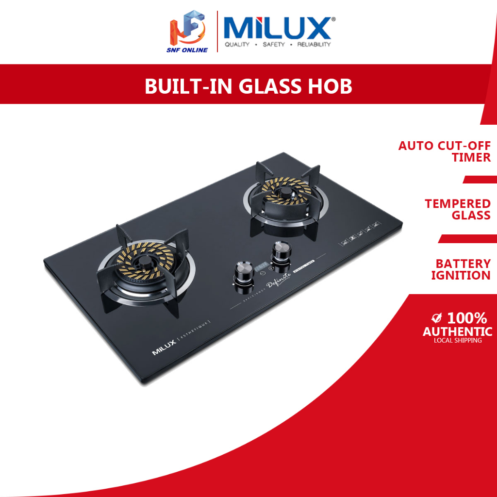 Milux Dapur Gas Tanam Panel Sentuhan Digital Built In Hob Gas Cooker ...
