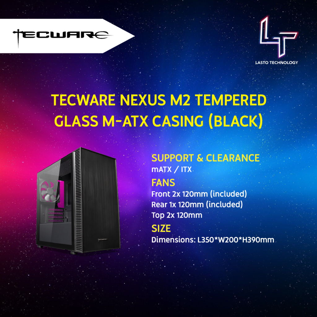 Tecware Nexus AIR M2 TG M-ATX Gaming Case - Black | White | Shopee Malaysia