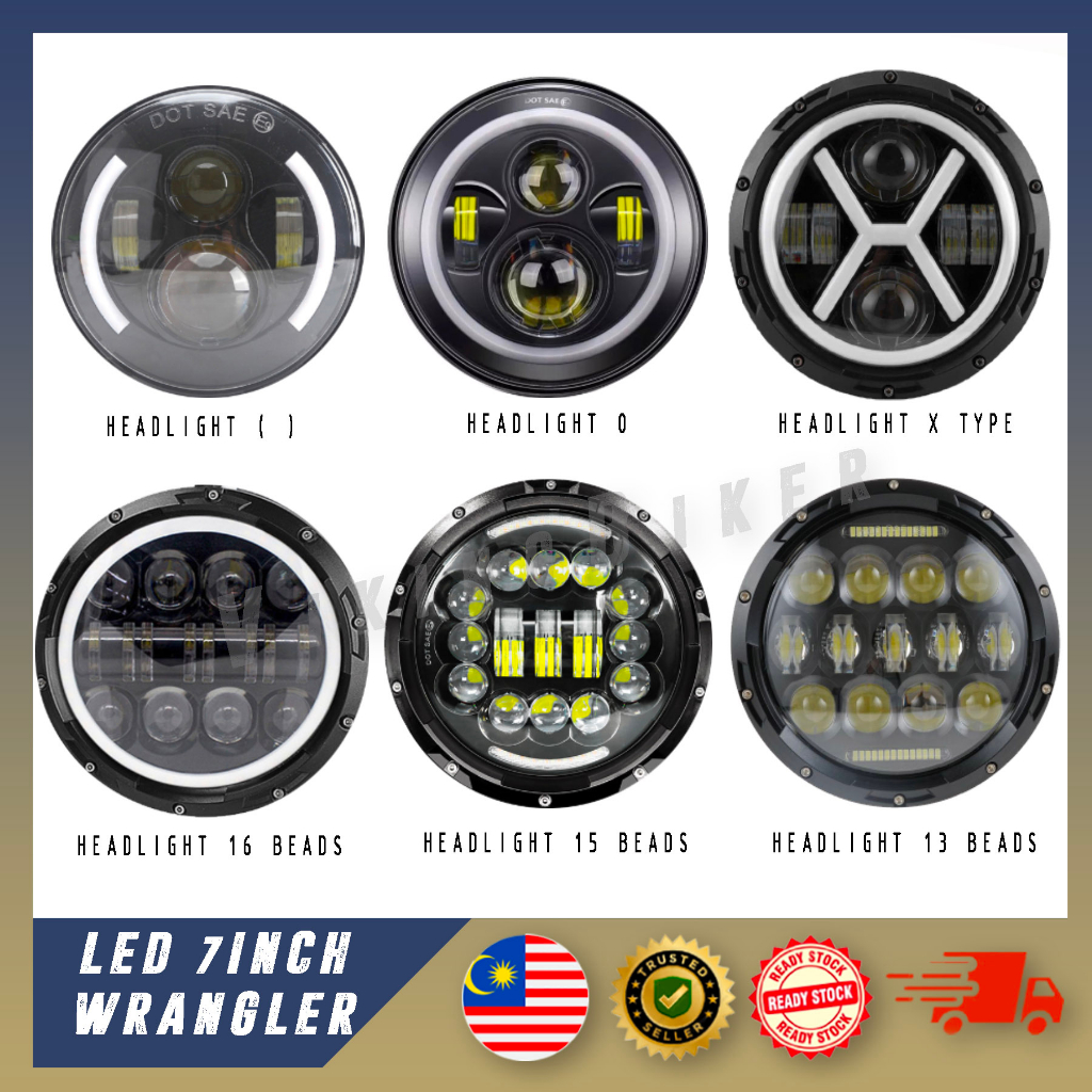 (⚡⚡READY STOCK⚡⚡) 7" HEADLIGHT LED UNIVERSAL CUSTOM MOTORCYCLE 8/13/15 ...