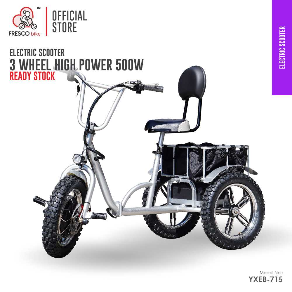 Fresco Bike Electric Scooter 3 Wheel Folding 500w For Elderly | Shopee ...