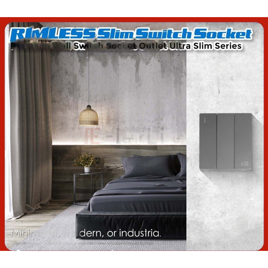 (SIRIM)【LINIER ULTRA SLIM】 Switch Socket Modern Wall Switches SPACE ...