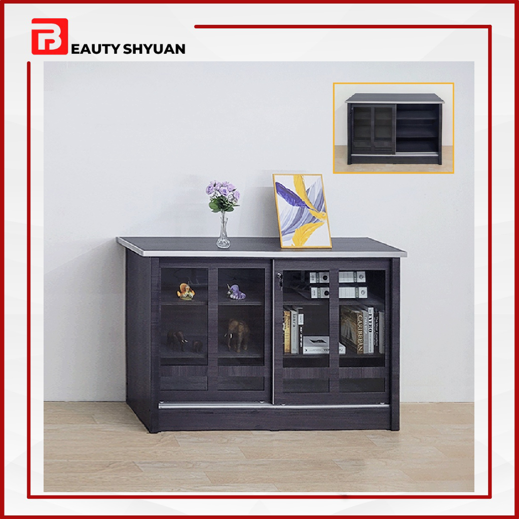 BEZZA Glass Door Display Cabinet Glass Cabinet Sideboard Cabinet ...