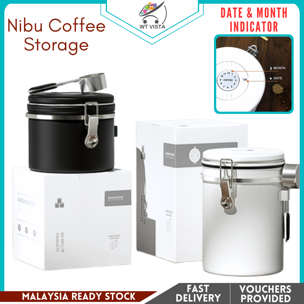 NIBU Coffee Storage Container 1.2L 1.5L Coffee Bean Roast Vacuum Seal ...