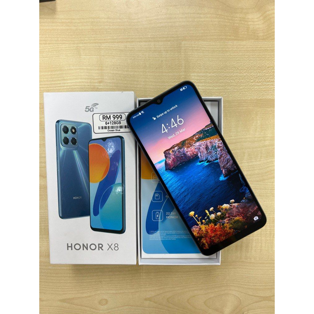 Honor X8 5G 6/128GB Ocean blue ( USED ) | Shopee Malaysia