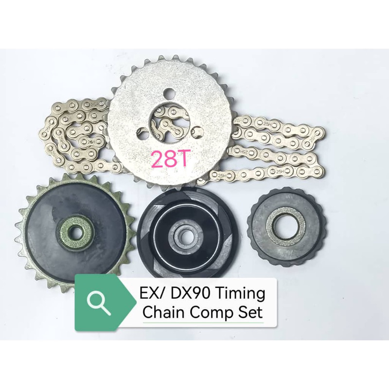 Demak EX90 / DX90 Timing Chain Set small big roller oil pump gear getah ...