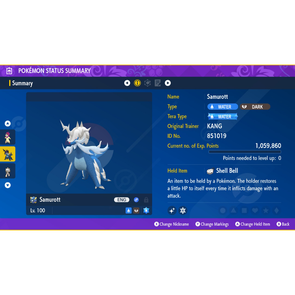 Pokemon Scarlet & Violet - 6IV Shiny Hisuian Samurott [Tera Raid Build ...