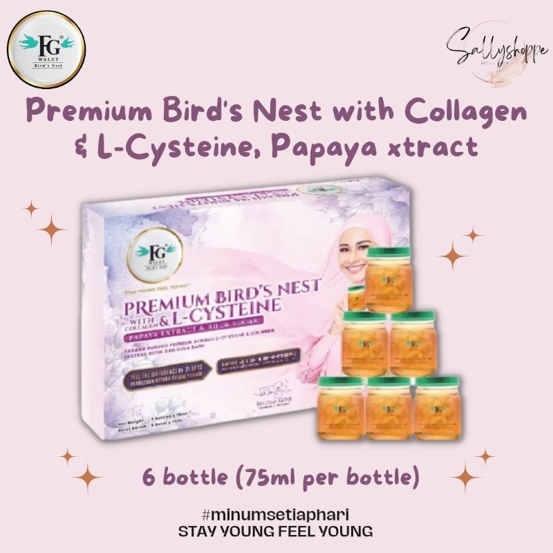 FGWALET PREMIUM BIRD'S NEST with COLLAGEN & L-CYSTEINE, PAPAYA XTRACT ...