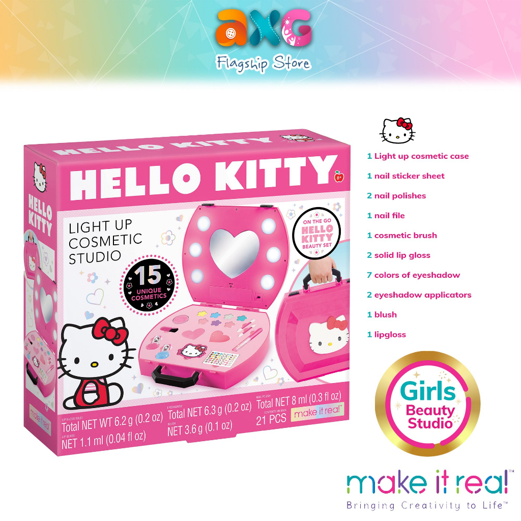 Make It Real Hello Kitty Light Up Studio Cosmetics Set 4800 | Shopee ...