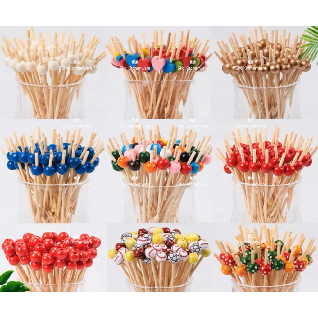 [ 100PCS ]Cocktail Fruit Sandwich Pick Skewer / Handmade Party Picks ...