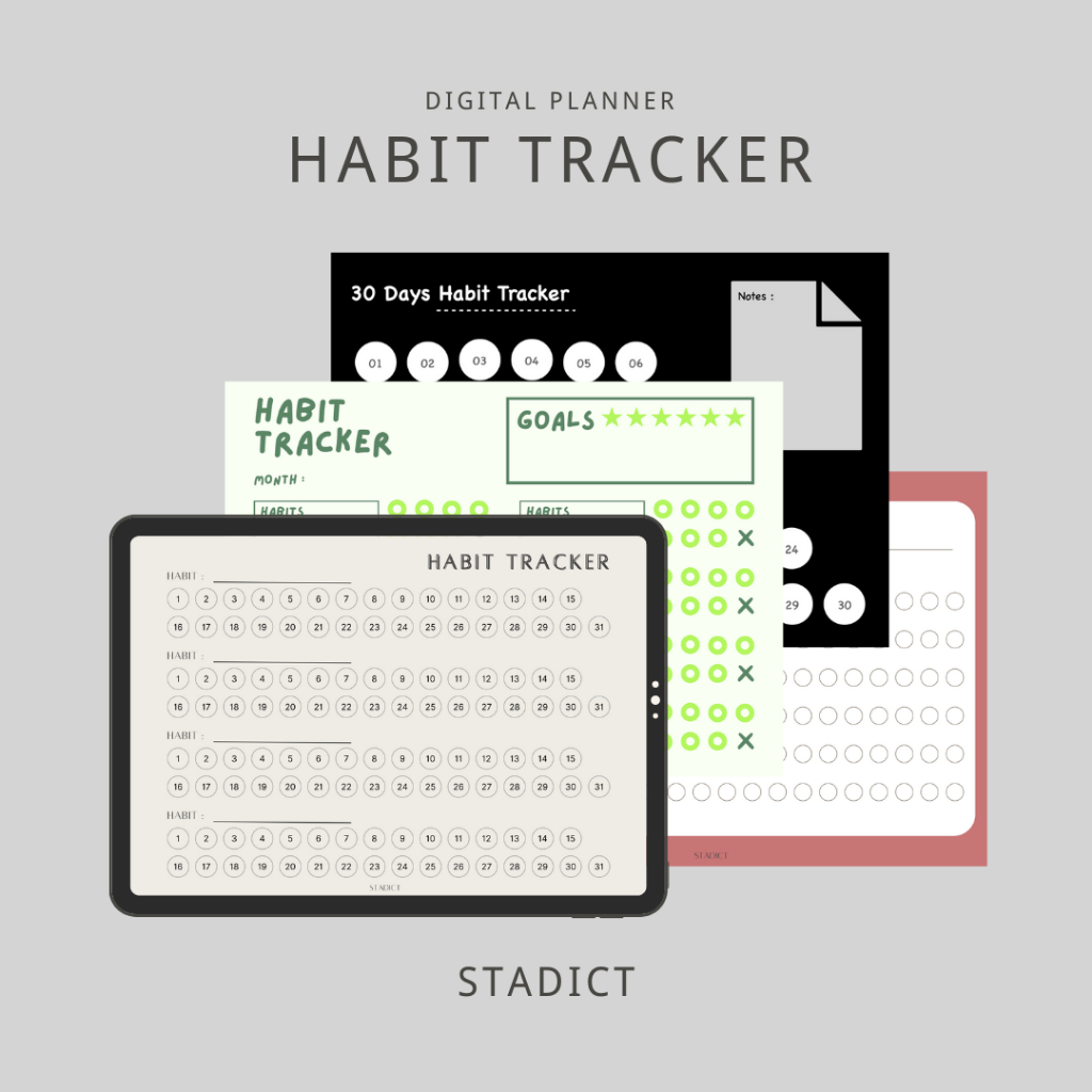 10 Landscape Habit Tracker | Digital Planner | Goodnotes Notability ...