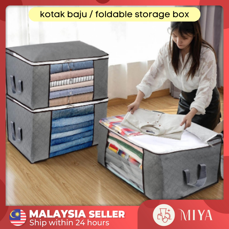 Foldable Storage Box With Zipper Quilt Cover Non-woven Dustproof ...
