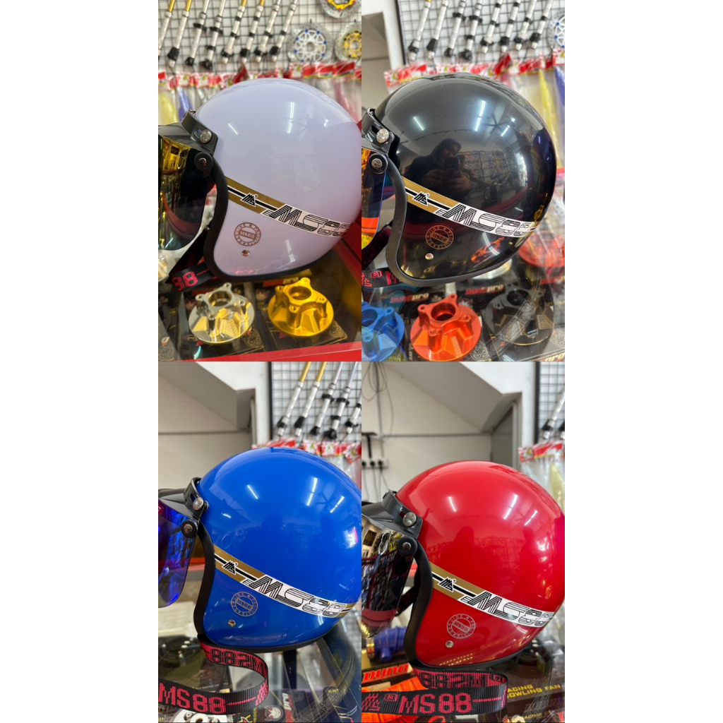 💯% ORIGINAL HELMET MS88 ( TALI TULISAN MERAH ) SIRIM MS-88 MS88 HELMET ...
