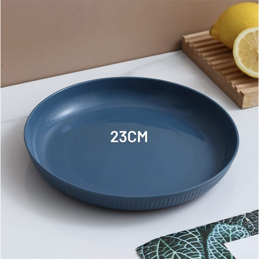 23Cm Wheat Straw Plastic Dinner Plate Pinggan Plastik Microwave Safe ...