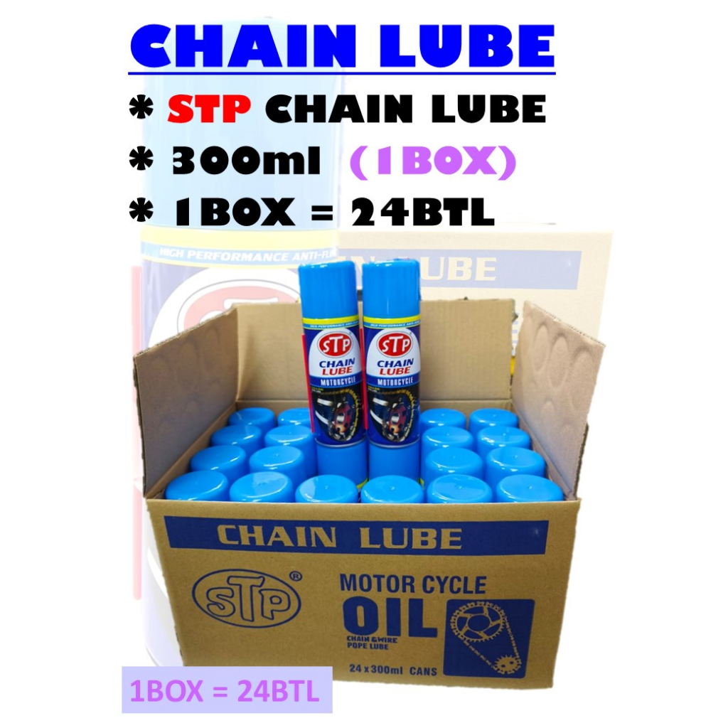 Chain Lube (1Box = 24btl) Minyak Rantai Spray (300ml) stp chain lube ...