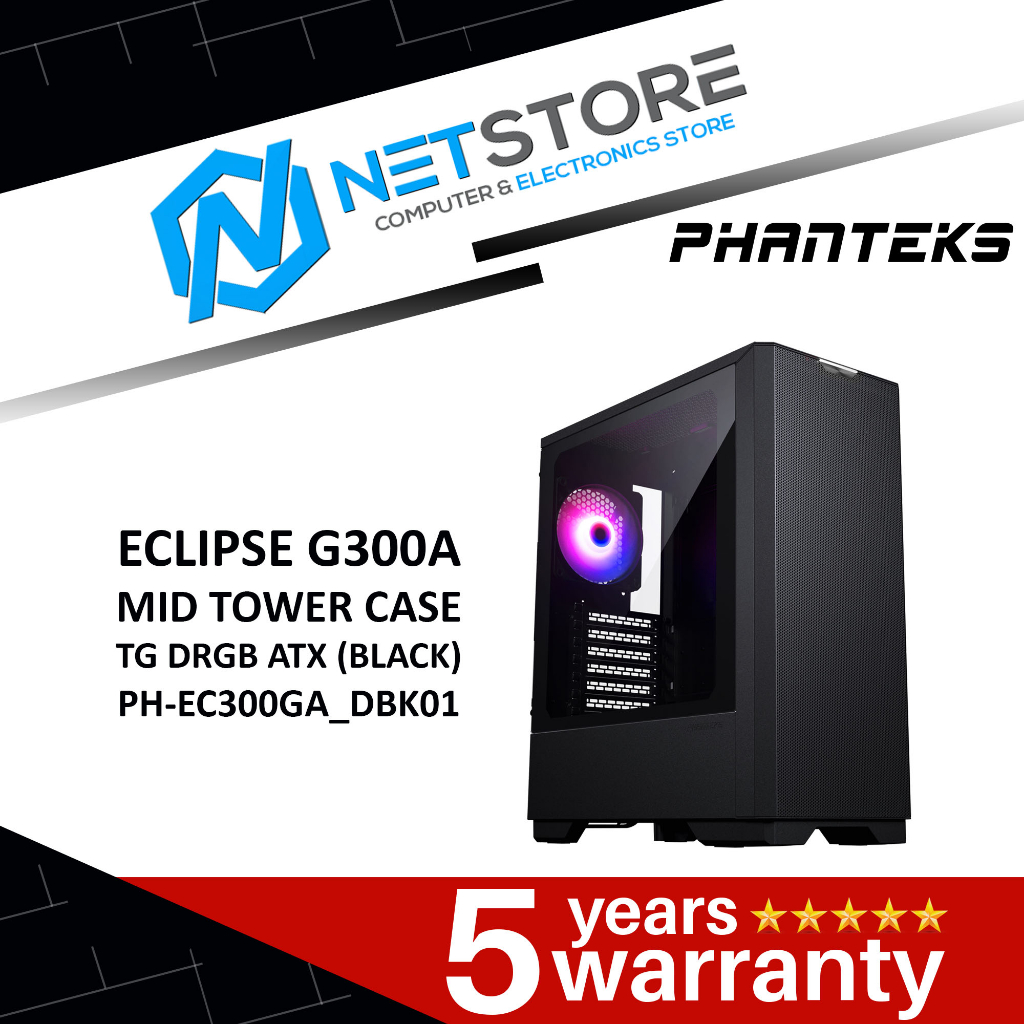PHANTEKS ECLIPSE G300A MID TOWER CASE TG DRGB ATX (BLACK) - PH-EC300GA ...