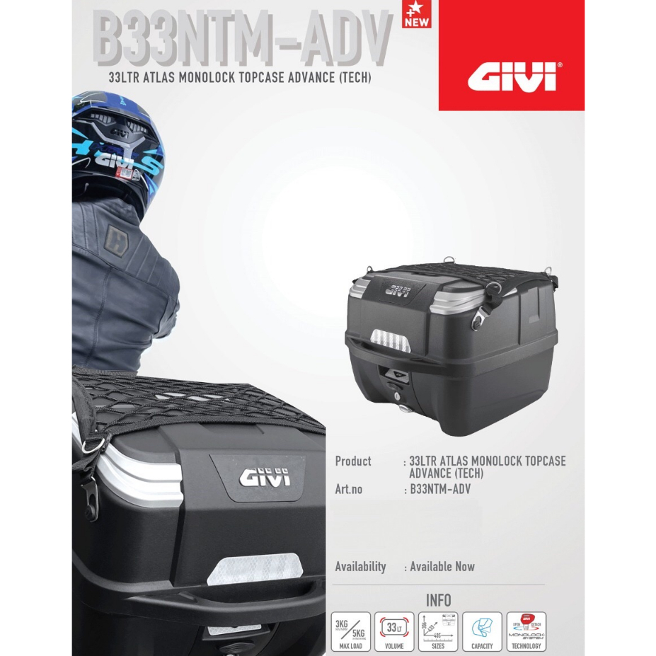 Givi Box B33NTM-ADV Advance Box 33L Kotak Givi 33L 100% Original New | Shopee Malaysia