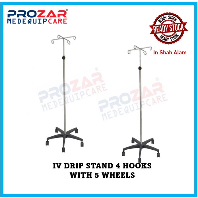 IV DRIP STAND 4 HOOKS WITH 5 WHEELS | Shopee Malaysia