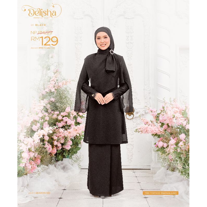 Kurung Lace Delisha Permaisuri chiffon breastfeed friendly baju raya ...