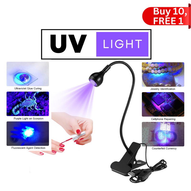 (UV LIGHT) UV LED Light Flexible Lamp / Nail Lamp / UV Gooseneck Lamp / Flexible Clip-On UV Lamp ...