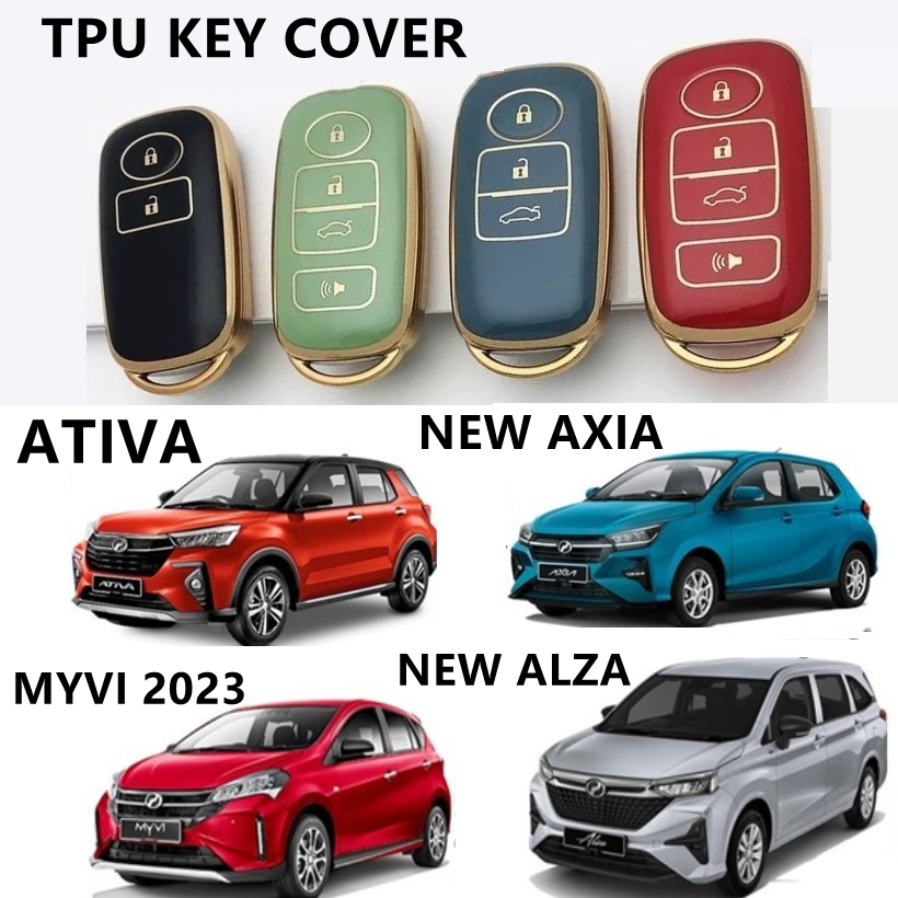 Perodua Car Key Cover Chrome Reflection TPU ATIVA Key Case Key Fob ...