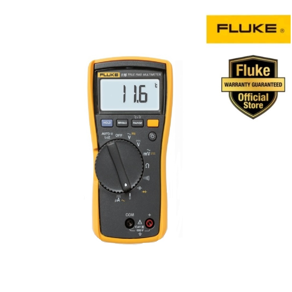 Fluke 116 Digital HVAC Multimeter with Temperature and Microamps ...