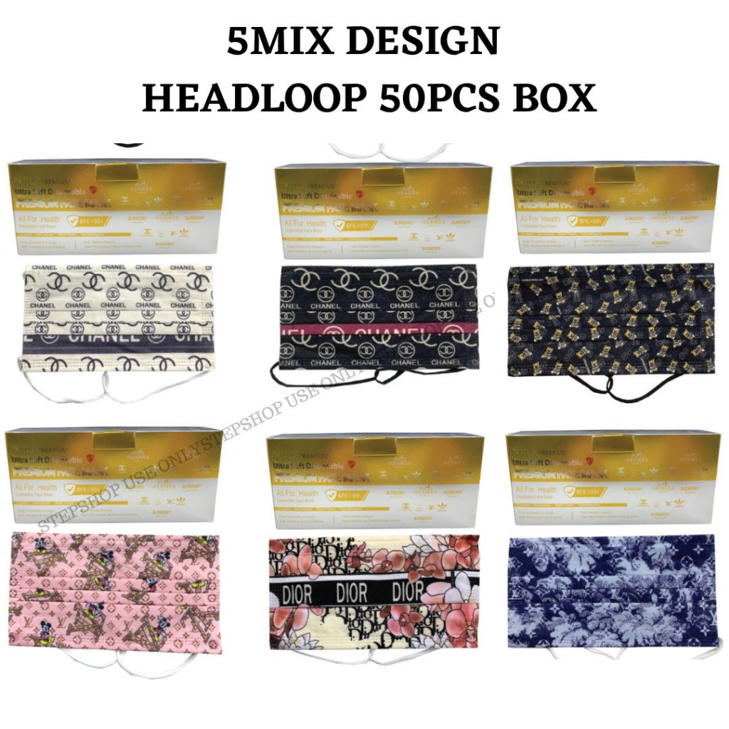 Medishield 50pcs Full Black Mask 3ply Face Mask Hijab Mask Head Loop ...