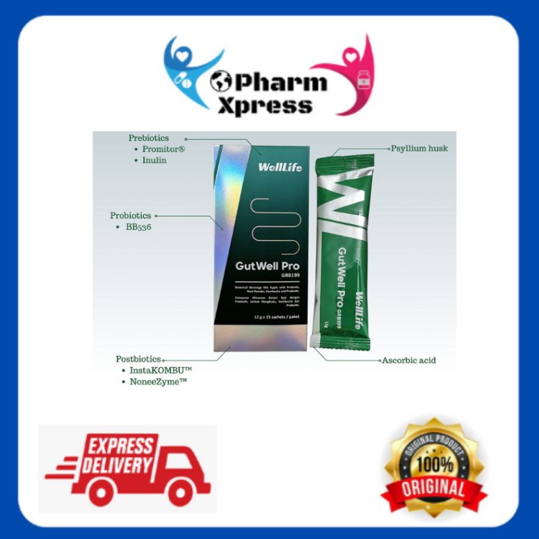 WellLife GutWell Pro GRB199 12gx15's (FREE GIFT!!) (Prebiotic ...