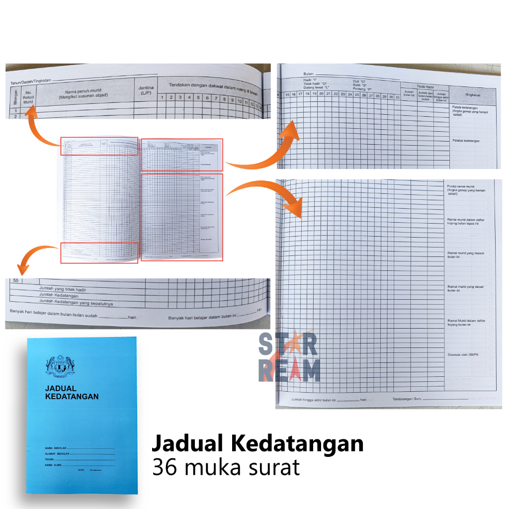 Buku Kedatangan Guru/Jadual Kedatangan/Skim Pinjaman Buku Teks/Surat ...