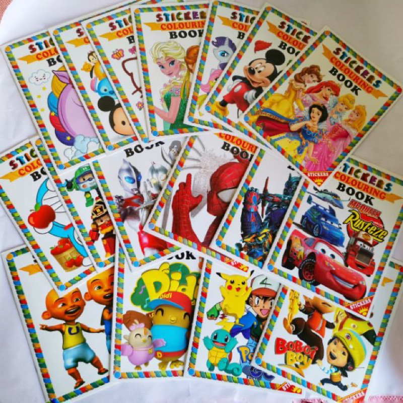 【MJ】[Ready Stock] Sticker Colouring Book / Buku warna Kanak / Avenger ...