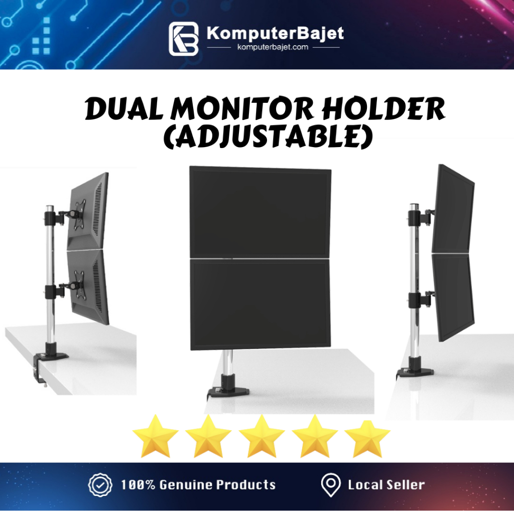 14-27" inches Double Vesa Mount Desk Table Computer Dual Monitor LCD TV ...