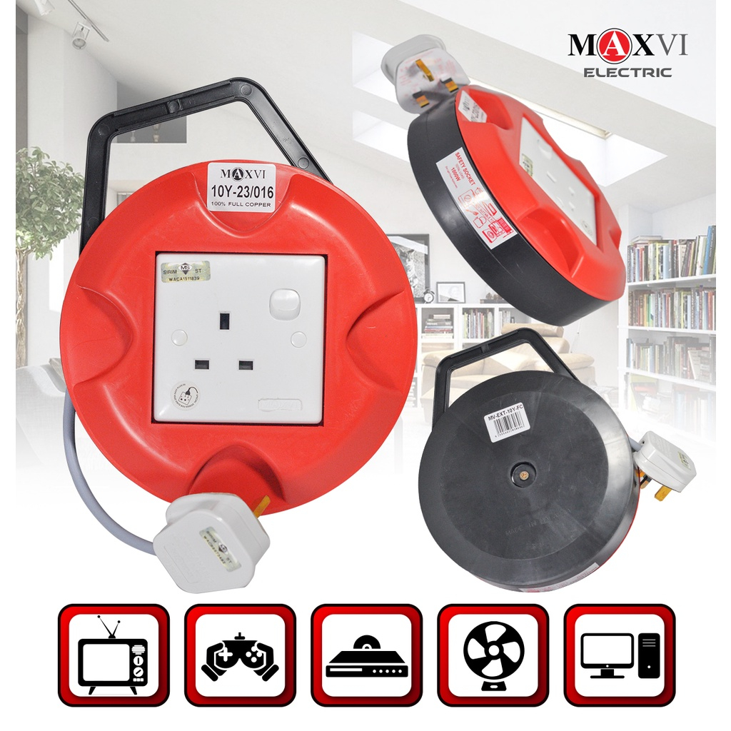 MAXVI ROUND EXTENSION CABLE BOX | Shopee Malaysia