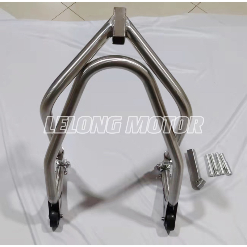 PADDOCK STAND STAINLESS STEEL FRONT FORK STEERING HEAVY DUTY | Shopee ...