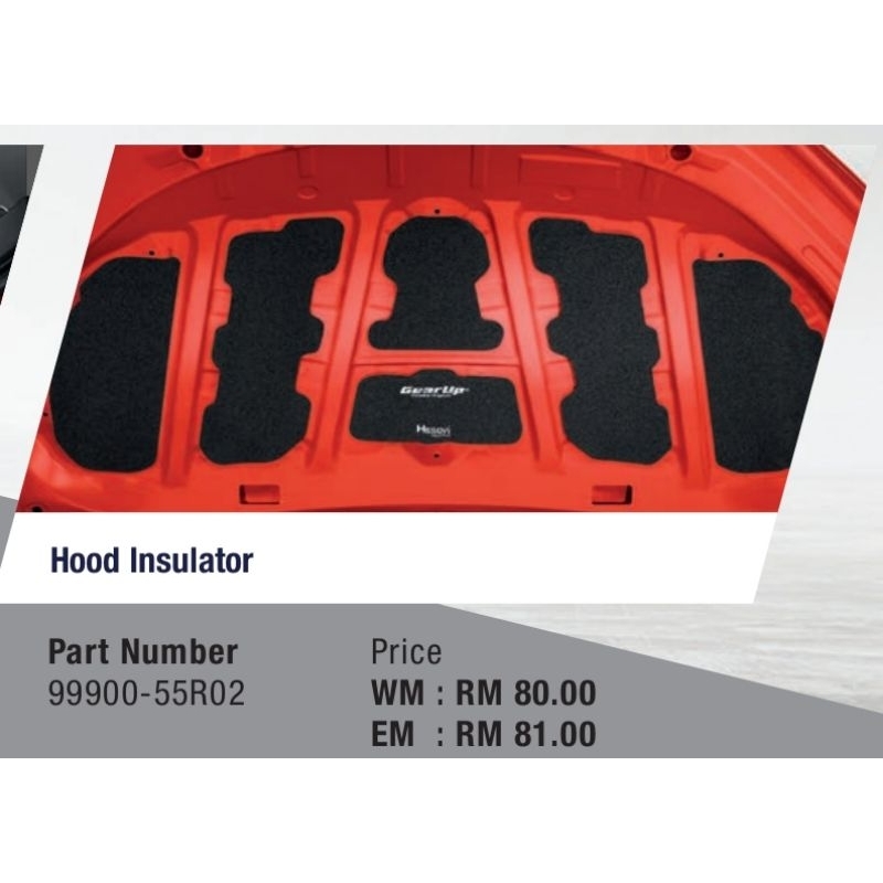 GearUp Bezza/Axia Hood Insulator Soundproof Bonnet cover Gear Up ...