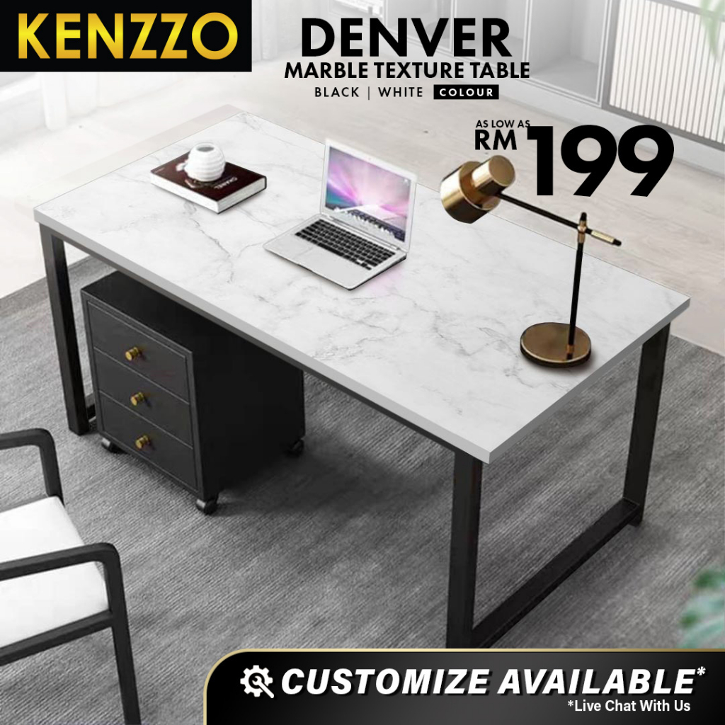 KENZZO :180CM EXTRA LARGE & STRONG MARBLE Texture Study Table/ Office ...