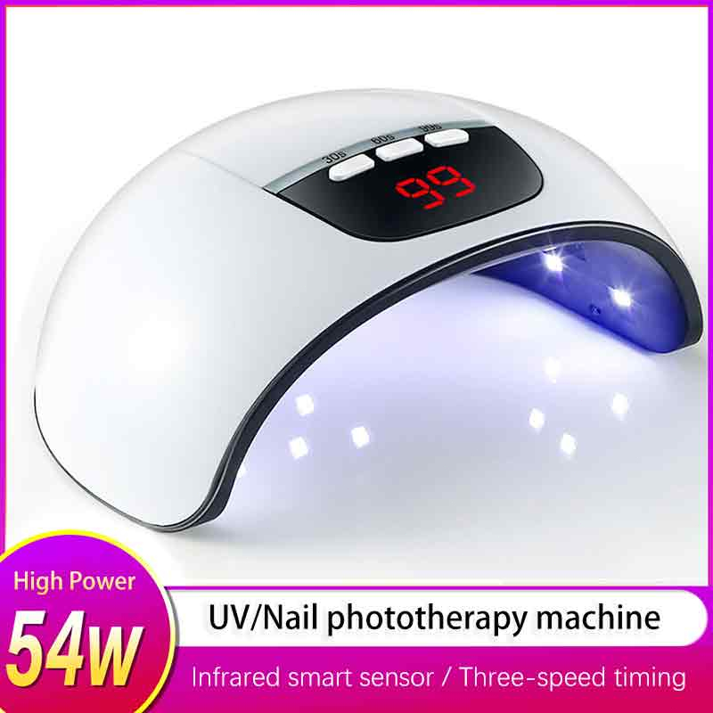 54W nail phototherapy machine UV/LED dual light source intelligent ...