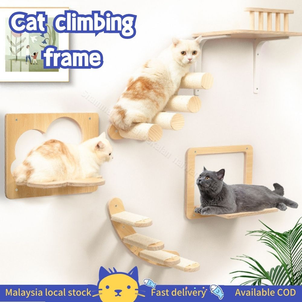 Solid wood cat climbing frame column wall cat wall jumping platform cat ...