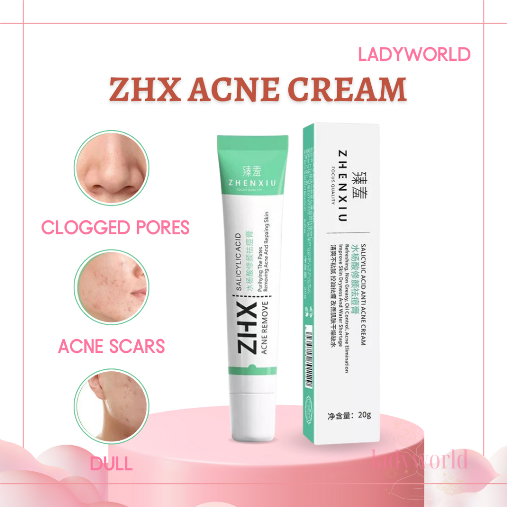 Acne Cream ZHX Salicylic Acid Acne Scar Krim Kecut Jerawat Pudar Parut ...