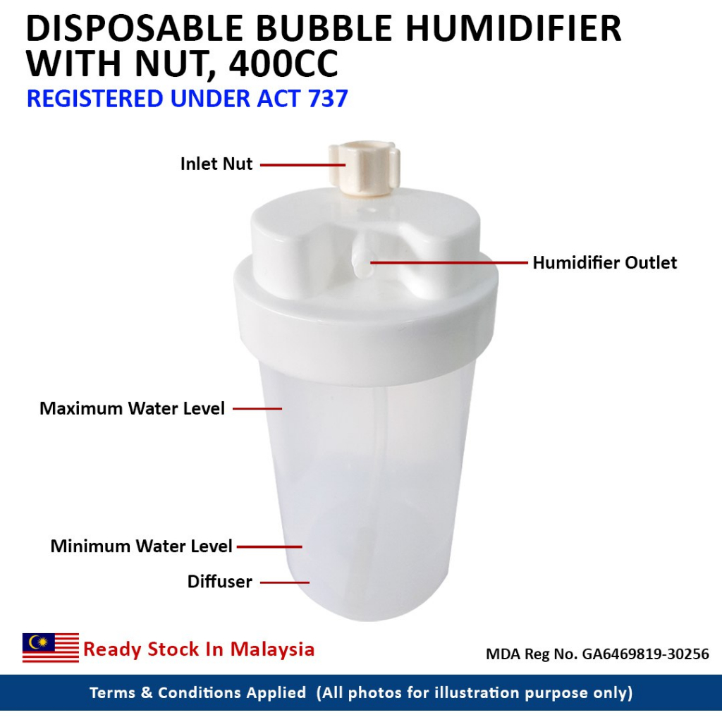 Disposable Bubble Humidifier With Nut, 400CC | Shopee Malaysia