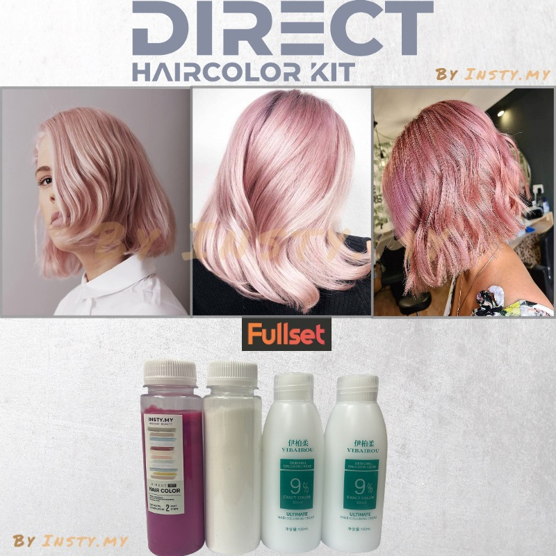 Direct PINK HairColor Kit(10minutes)100ml+Free Bleach&Peroxide(100ml ...