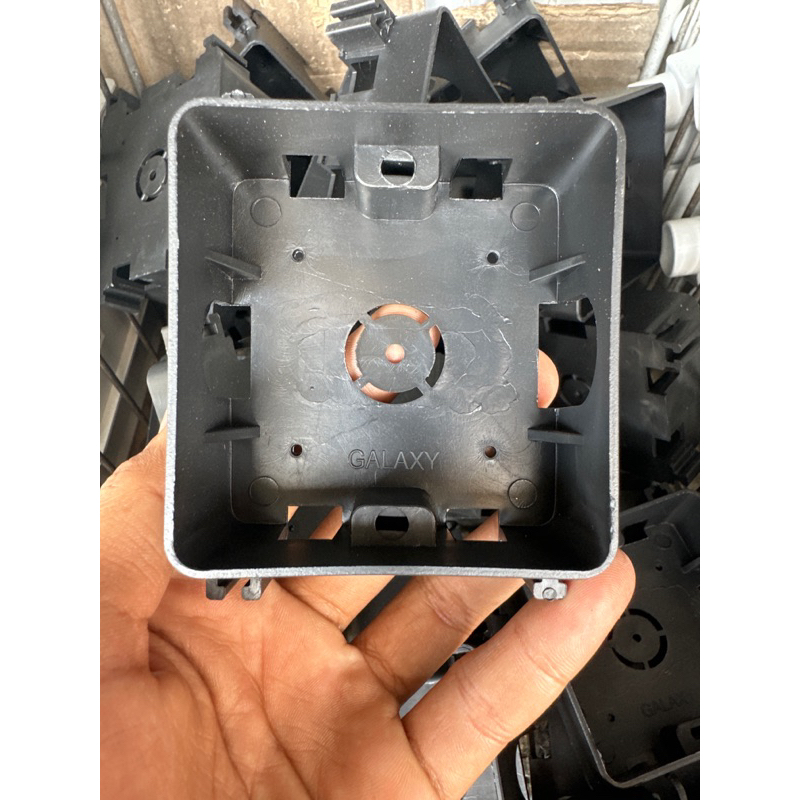 PVC| 3 × 3 PVC Junction Black Box for Single Switch Base - harga seunit ...