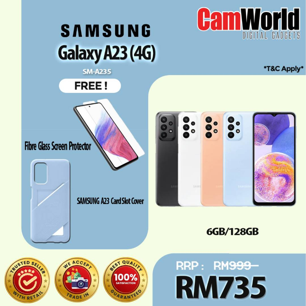 Samsung Galaxy A23 ( SM-A235 ) ( 6GB + 128GB ) With Fibre Glass & Cover | Shopee Malaysia