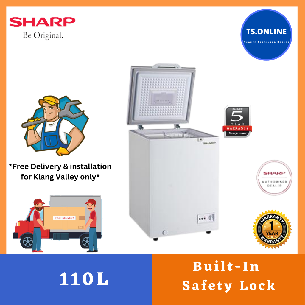 (FREE SHIPPING) Sharp 110L Chest Freezer SJC118 | Shopee Malaysia