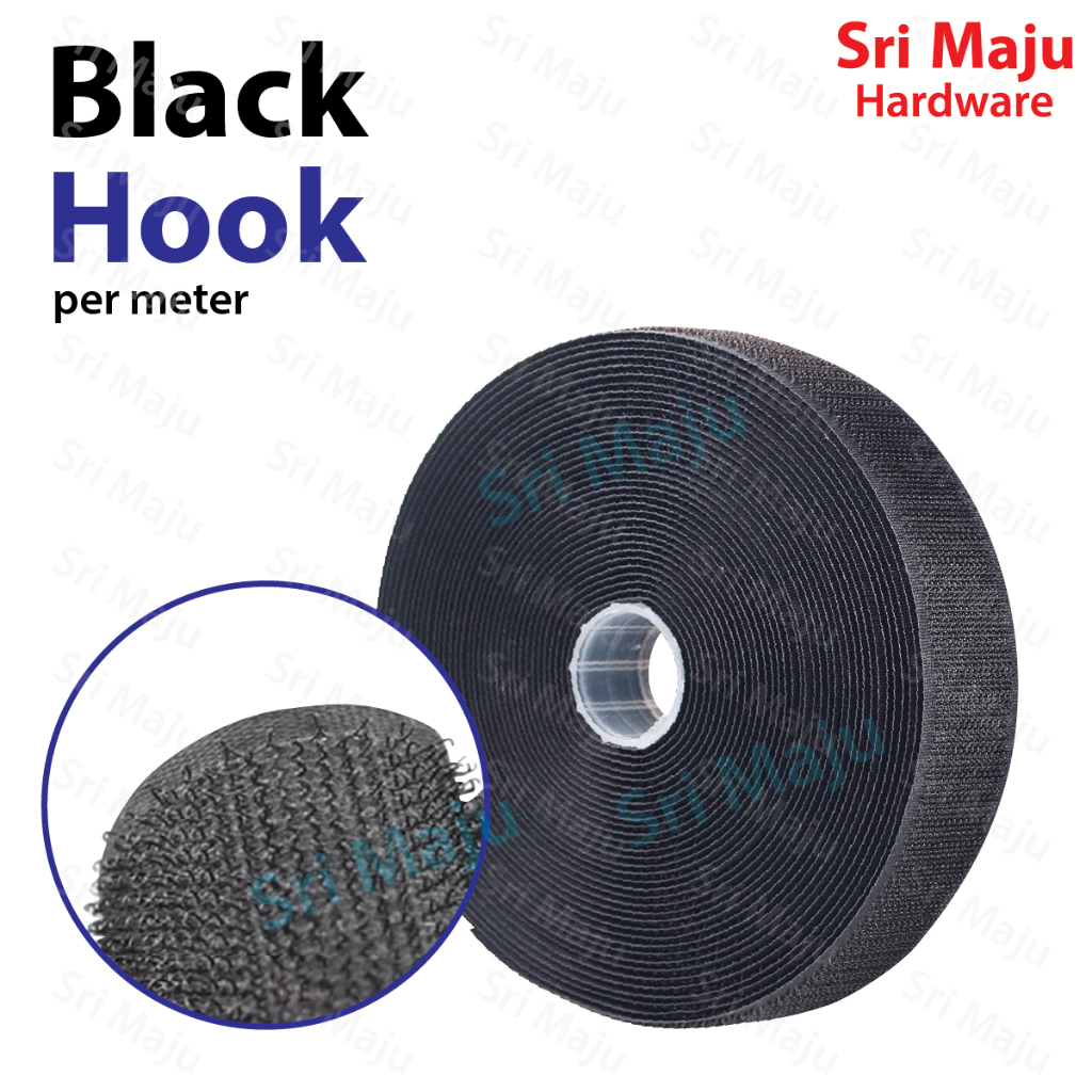 MAJU 25mm Black White Hook & Loop Magic Tape Fastener Mosquito Net Zip ...